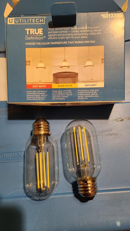 Utilitech 60 -Watt EQ T14 Daylight Medium base (E-26) Dimmable LED General purpose Light Bulb 3 ...