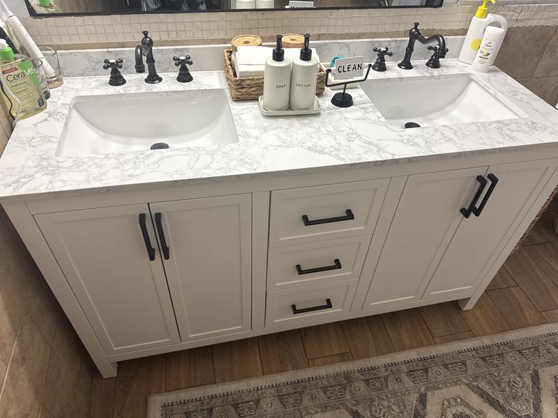 allen + roth Lenoir 72-in White Undermount Double sink Bathroom Vanity ...