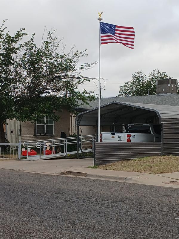 Yescom Bravery 20 -FT Aluminum Sectional Flagpole Kit 3-FTx5-FT US Flag ...