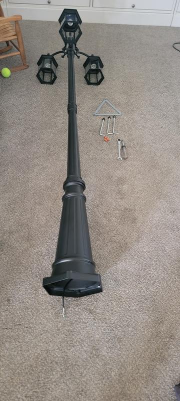 allen + roth Lamp Post Black Hardwired Incandescent Post light in the ...