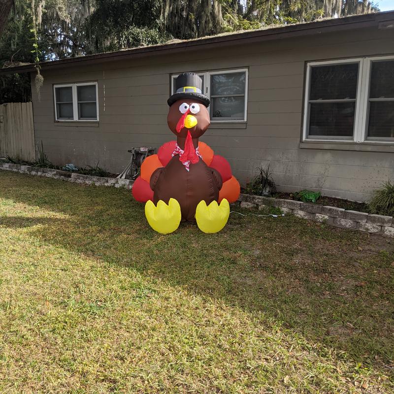 Gemmy 6-ft Lighted Thanksgiving Turkey Inflatable - Indoor/Outdoor Fall ...