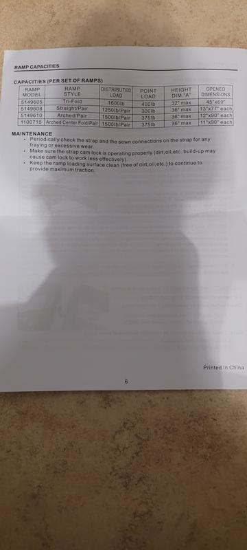 Kobalt 0.93-ft x 7.53-ft 1500-lb Capacity Arched Folding Loading Ramp ...