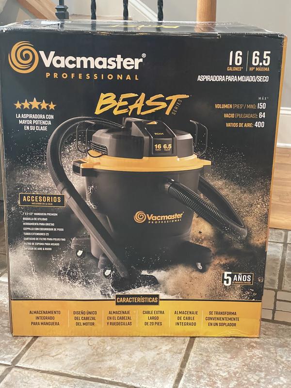 Vacmaster Professional 16-Gallon 6.5-HP Corded Wet/Dry Shop Vacuum with ...