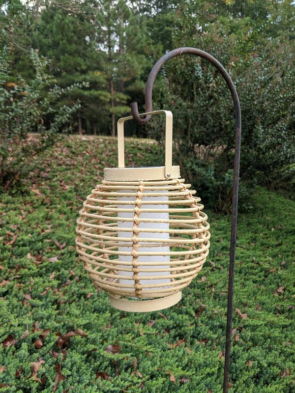 allen + roth 10.2-in x 10-in Bamboo Rattan Solar Outdoor Decorative ...