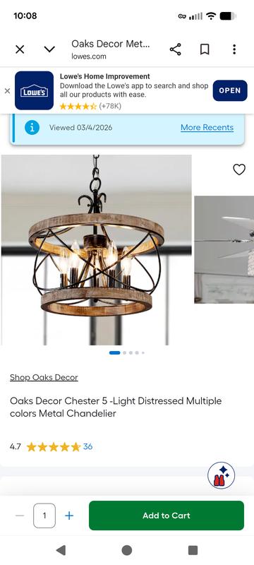 Cusp Barn Farmrons 5 -Light Brushed Brown Cage Metal Chandelier in the ...