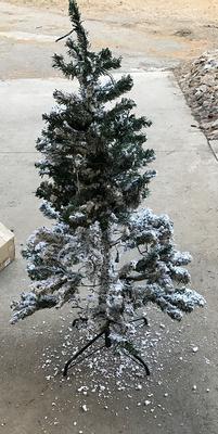 Nearly Natural 3-ft Pine Flocked Artificial Christmas Tree T1755 at ...