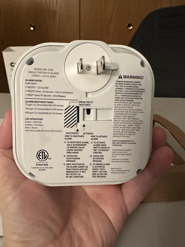 Knox Safety 10-Year Battery Plug-in Carbon Monoxide Detector with Voice ...