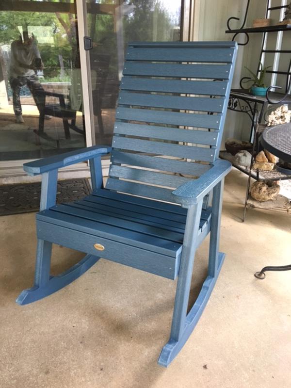 highwood Weatherly Harbor Gray Poly-lumber Frame Rocking Chair with ...