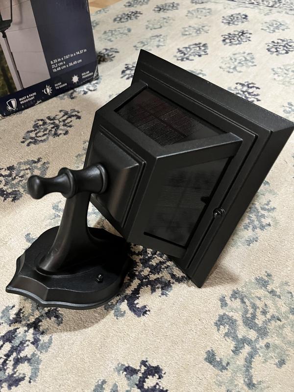 allen + roth Solar Wall Lantern 1-Light 14.37-in H Matte Black Solar ...