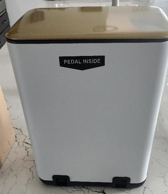 SunnyPoint 6 Liter Small Rectangular Step On Trash Can with Plastic ...