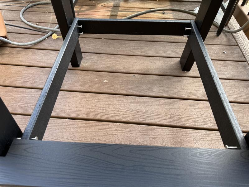 Safstar Patio HDPE Tall Bar Set with Umbrella Hole Set of 2 Brown Hdpe ...