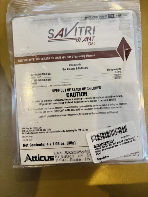 Atticus Savitri Ant Gel Bait - 4x30 Gram Syringes - Indoxacarb in the ...