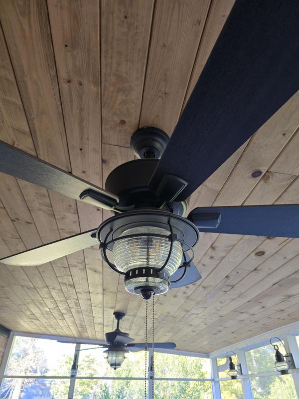 Harbor Breeze Merrimack II 52-in Matte Black with Driftwood/Black ...