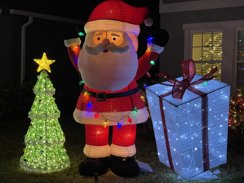 Holiday Living 8-ft LED Pop-Up Santa Decoration ES79-045A at Lowes.com