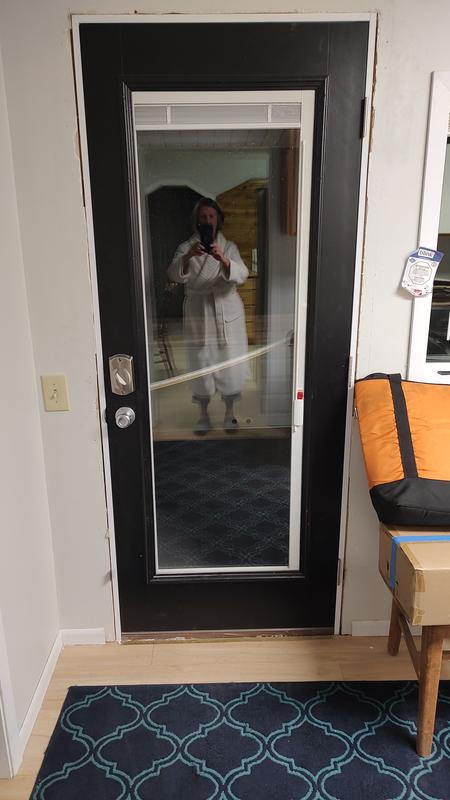 MMI DOOR 36-in x 80-in x 4-9/16-in Fiberglass Left-hand inswing Black ...