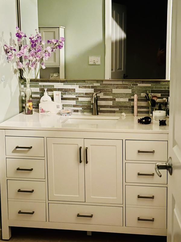 Ayna Decors Rooh 42-in Charcoal Grey Undermount Single Sink Bathroom ...