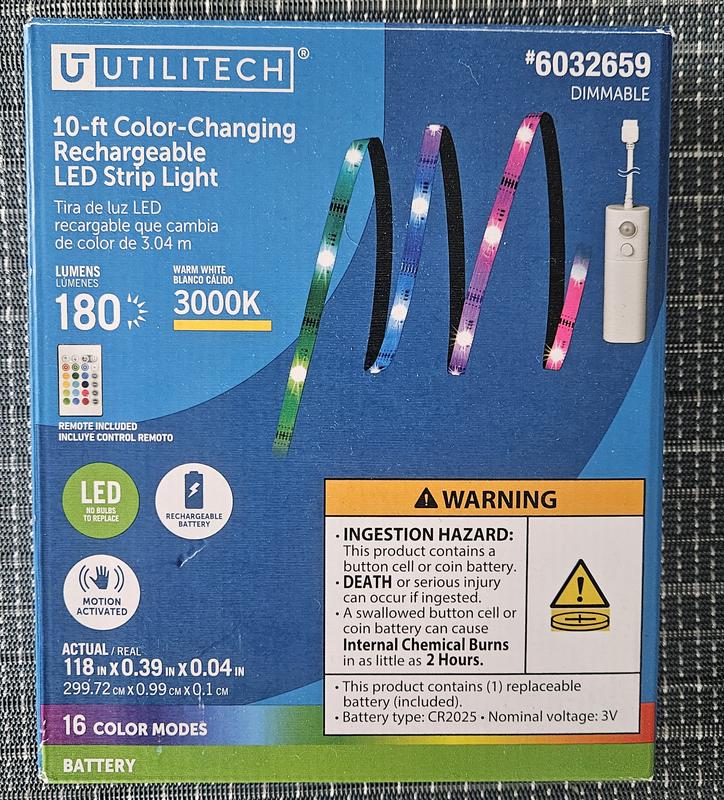 Utilitech Indoor 16-ft LED Switchable White Strip Light in the ...