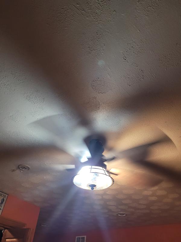 Parrot Uncle 52-in Matte Black with Brown Blades Indoor Ceiling Fan ...