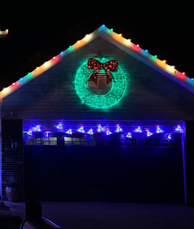 Holiday Living 5-ft LED Green Christmas Wreath with Red Bow W12L1008 at ...
