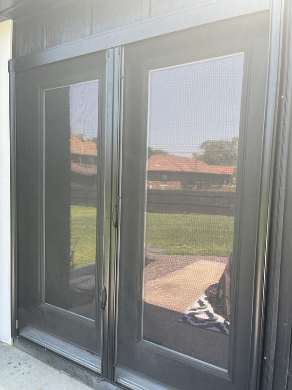 LARSON 84-in x 81-in Desert Tan Aluminum Double Screen Door (Handle ...