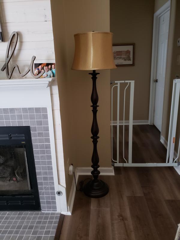 allen + roth Woodbine 61-in Bronze Shaded floor lamp Floor Lamp with ...