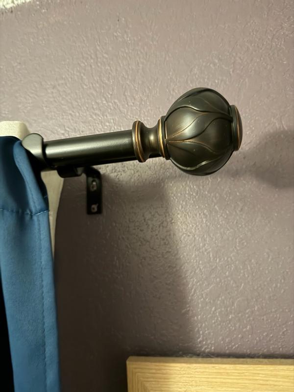 KAWOTI 36-in to 72-in Oil Rubbed Bronze Iron Corner Double Curtain Rod ...