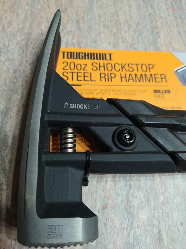 TOUGHBUILT ShockStop 24-oz Milled Face Steel Head Rubber Rip Framing ...