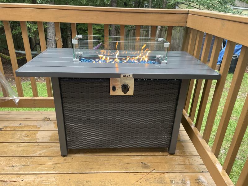 Werph 43-in W 50000 Maximum BTUs Steel Rectangle Liquid propane Fire ...