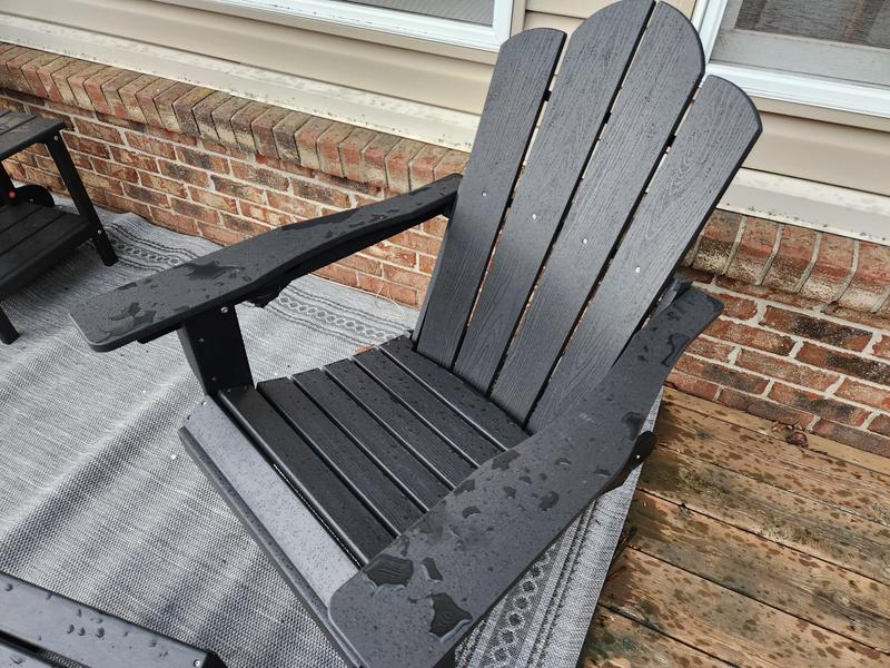 JEAREY HDPE 3-level Adjustable Back Adirondack Chair Stackable Gray ...