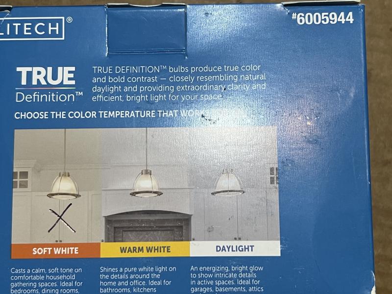 Utilitech Frosted Glass 40 -Watt EQ A15 Daylight Screw bases Dimmable LED General purpose Light ...