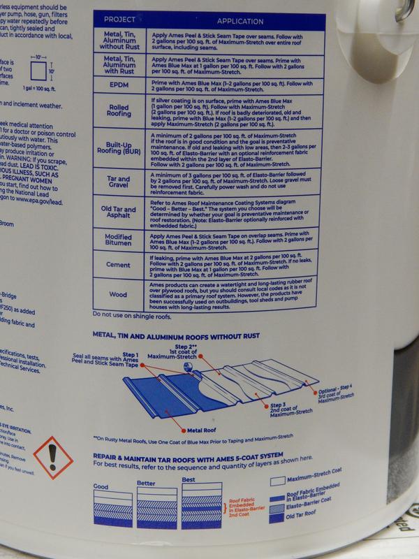 AMES Maximum-Stretch 1-gallon White Elastomeric Reflective Roof Coating ...