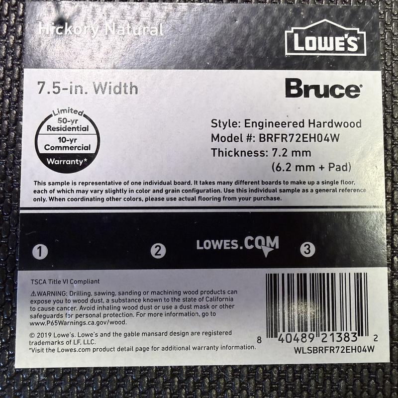 Bruce Hydropel Natural Hickory 5-in W x 7/16-in T x 47-15/64-in Smooth ...