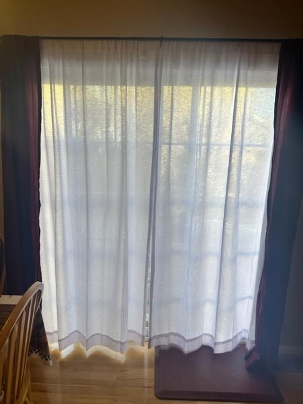 allen + roth 63-in White Sheer Rod Pocket Single Curtain Panel 5134113 ...
