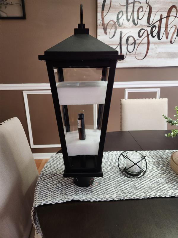 allen + roth Davidson 24.625-in Matte Black Traditional Outdoor Light ...