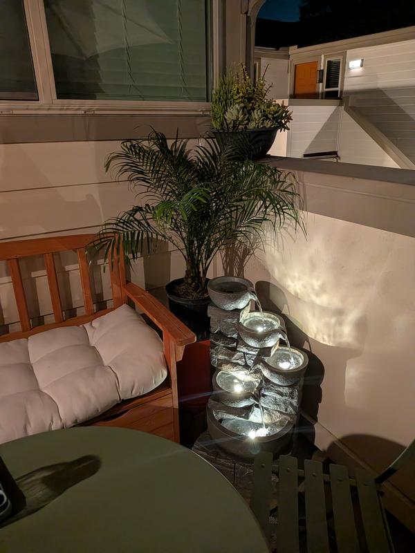 Style Selections 27-in H Resin Electric Powered Tiered Outdoor Fountain ...