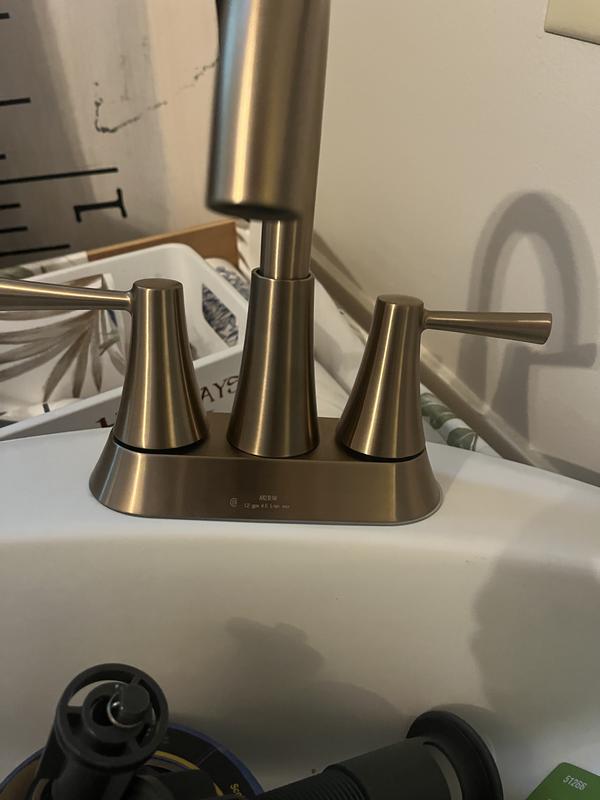 Moen Ronan Bronzed Gold 4-in centerset 2-Handle WaterSense Bathroom ...