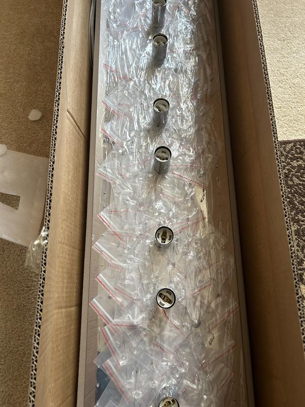 SILJOY 47.2-In 10 Light Black Linear Crystal Chandelier Modern Kitchen ...