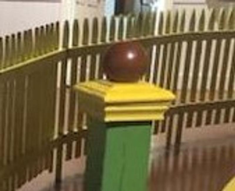 Deckorators 4-in x 4-in Newport Ball Top Wood Redwood Deck Post Cap in ...