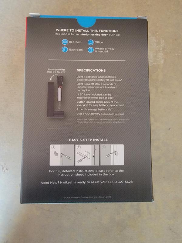 Kwikset Signature Series Halifax LED Motion Activated Matte Black ...