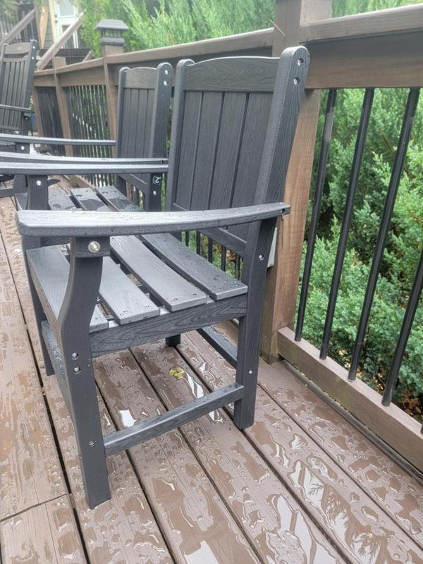 PamaPic 4 -Piece Black Patio Dining Set Plastic Square Table with 4 ...