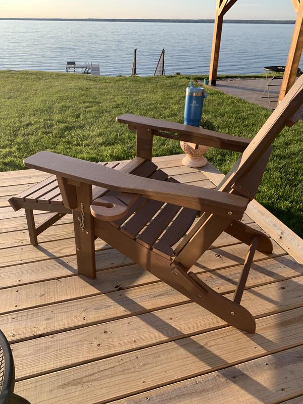 VOUA Adjustable Chair with Pull-Out Footrest and Cup Holders Stackable ...
