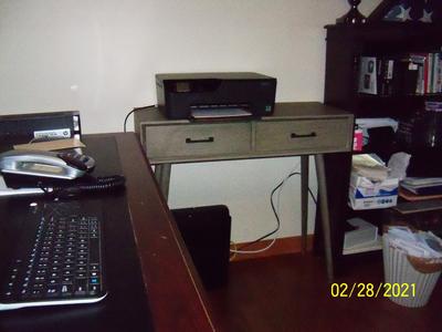 allen + roth 33.75-in Brown Modern/Contemporary Writing desk in the ...