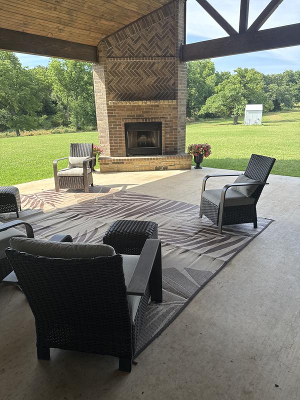 allen + roth Camdon Set of 2 Wicker Brown Metal Frame Stationary Dining ...
