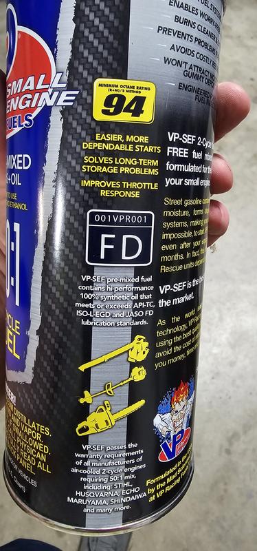 VP Racing Fuels Small Engine Fuel 32 -fl oz 50:1 Ethanol Free Pre ...