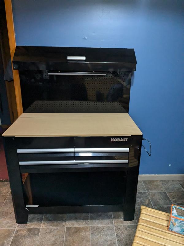 Kobalt 36-in H 3-Drawers Gloss Black Powder Coat Mdf Work Bench ...