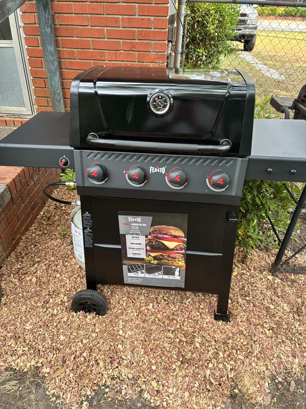 Feasto Black+Cover 4 -Burner Liquid Propane Gas Grill in the Gas Grills ...