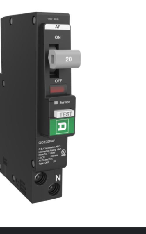 Square D QO 20-amp 1-Pole Combination Arc Fault Plug-on Neutral Circuit ...