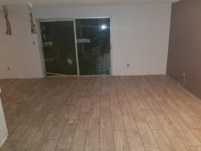 CERAMICAS TESANY Acadia Grey Gray 8-in x 24-in Glazed Ceramic Wood Look ...