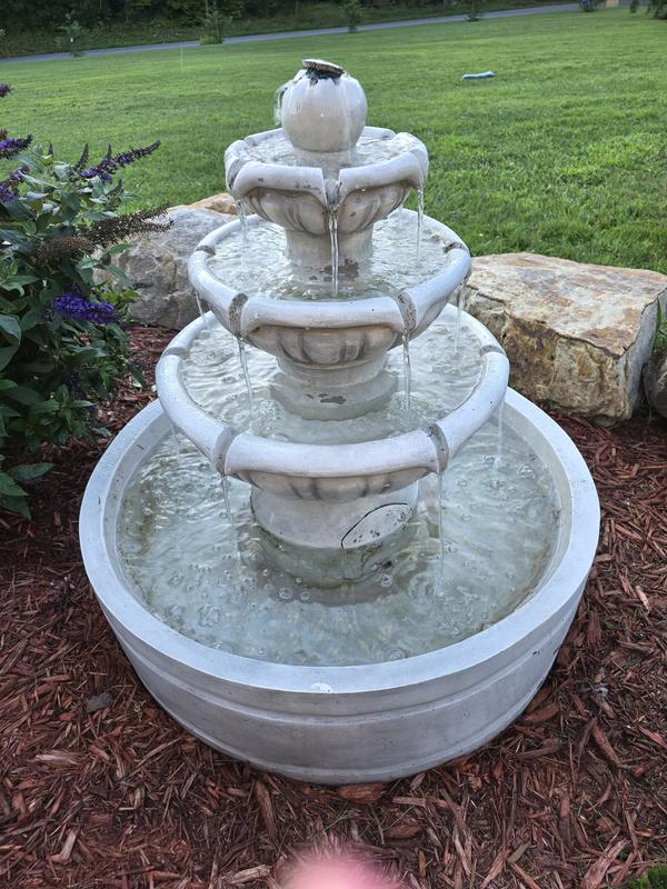 allen + roth 27.76-in H Resin Water Tiered Outdoor Fountain Pump ...