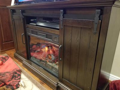 FEBO FLAME 62-in W Walnut Free standing Infrared quartz Flat wall ...